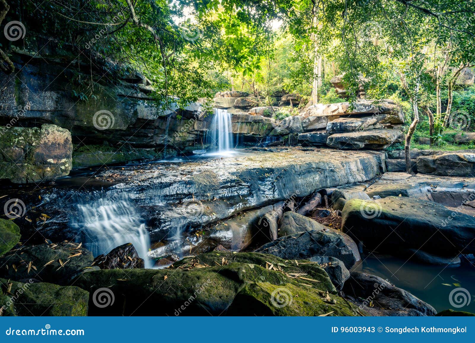 Vattenfall I Den Tropiska Regnskogen Fotografering för Bildbyråer ...