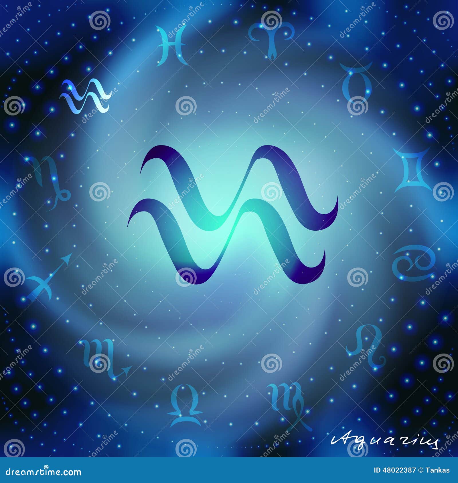 Vattumannensymbol vektor illustrationer. Illustration av predestination ...