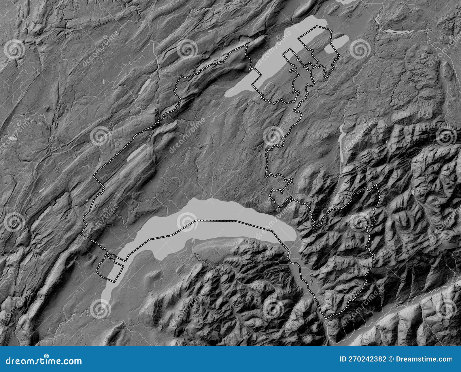 Vaud, Switzerland. Grayscale. No Legend Stock Illustration ...