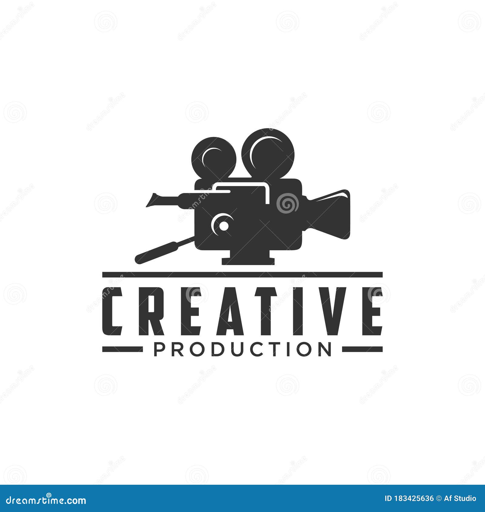 Vintage Video Camera Logo Design for Movie / Cinema Production Stock ...