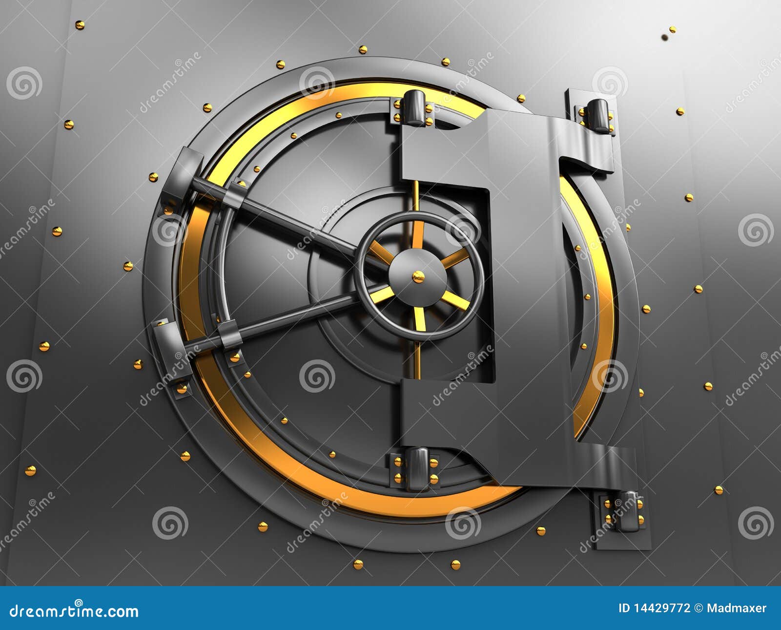 Vault door stock illustration. Illustration of metal - 14429772