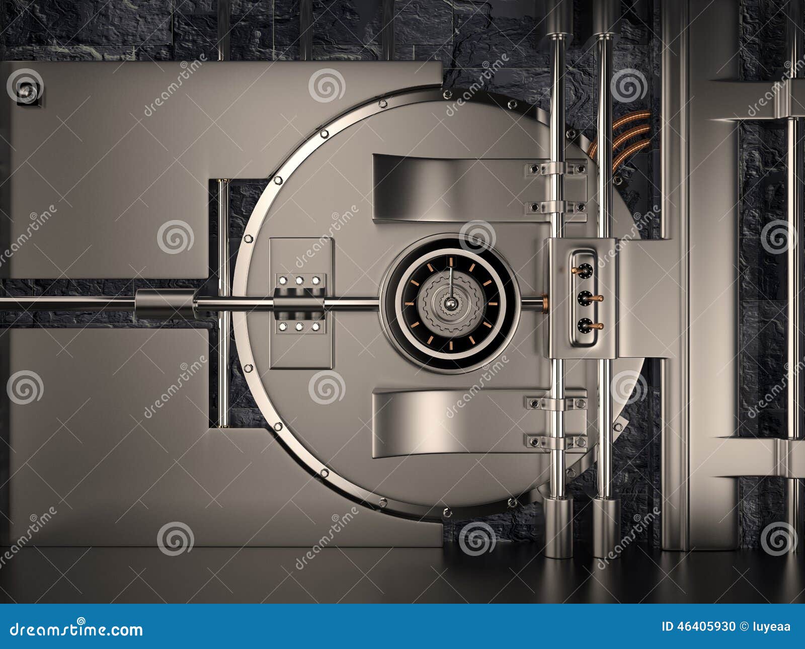 Vault Door, 3D stock illustration. Illustration of reliability - 46405930