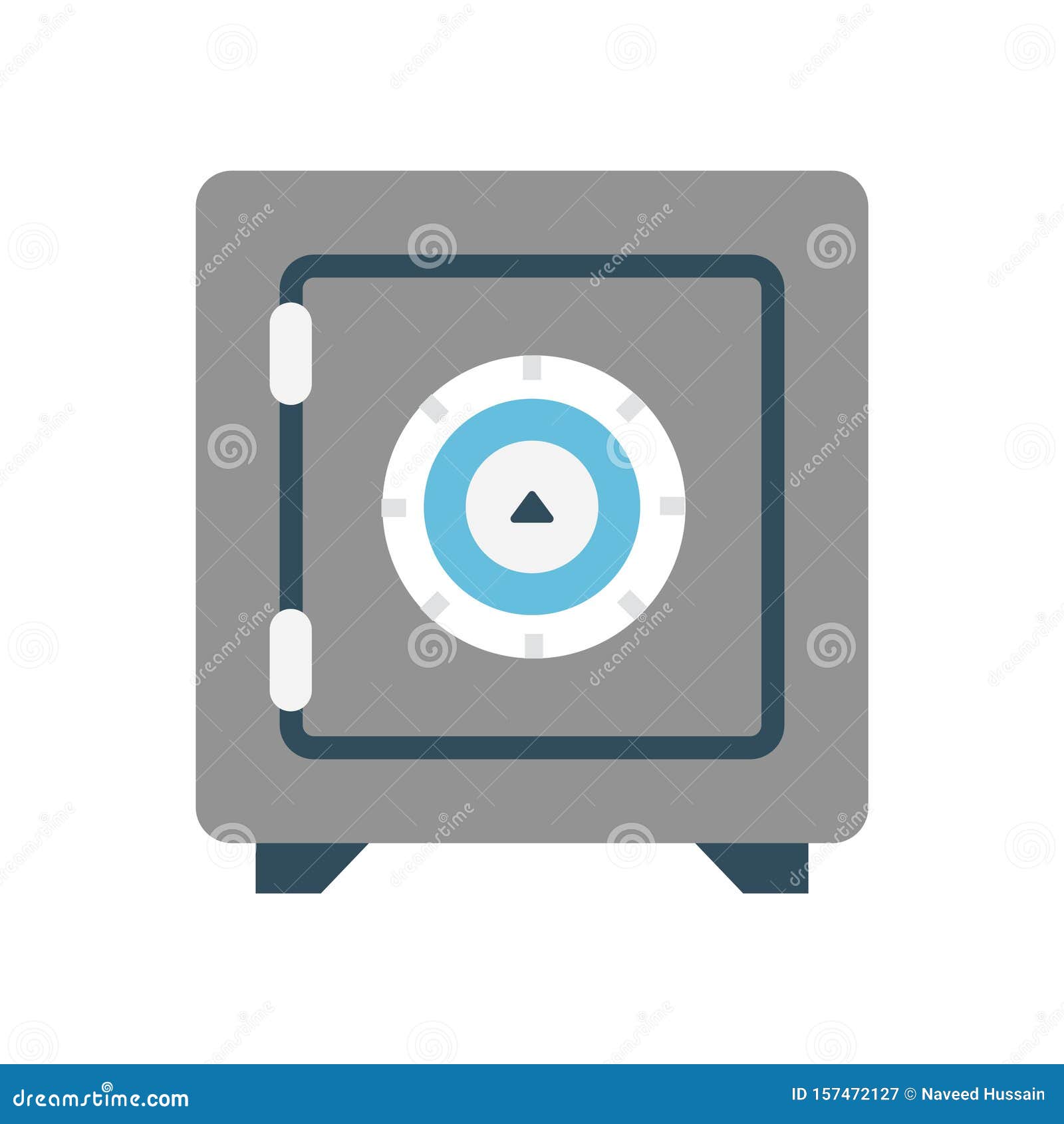 Vault flat vector icon stock vector. Illustration of metal - 157472127