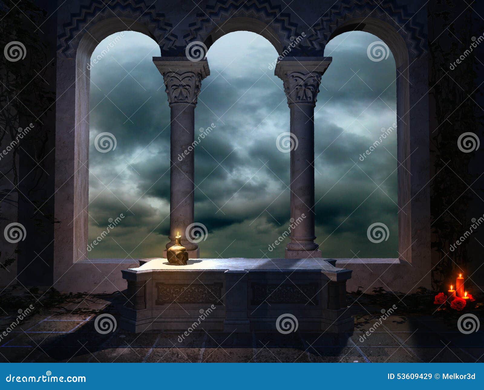 Gothic Window Cartoon Vector | CartoonDealer.com #60998029