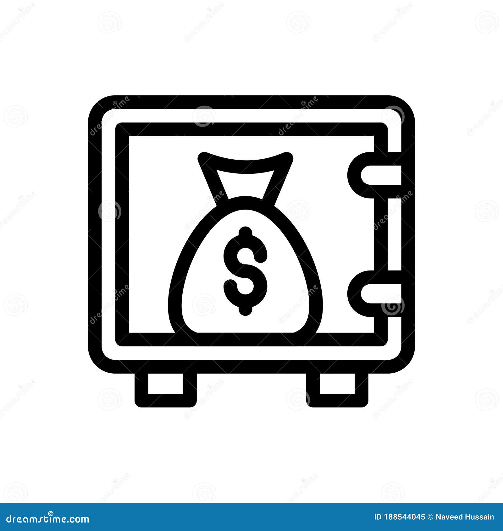 Vault Vector Thin Line Icon Stock Vector - Illustration of desktop ...