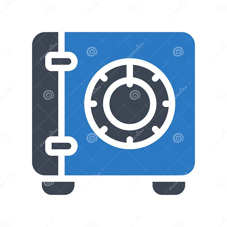 Vault Glyph Color Vector Icon Stock Vector - Illustration of locker ...
