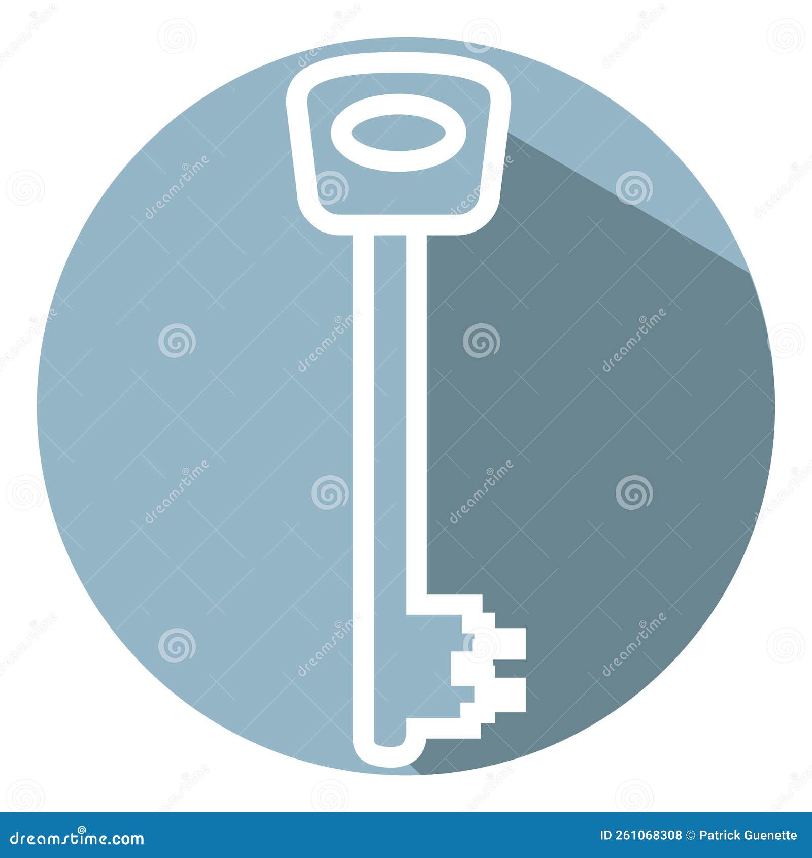 Vault key, icon stock vector. Illustration of safety - 261068308