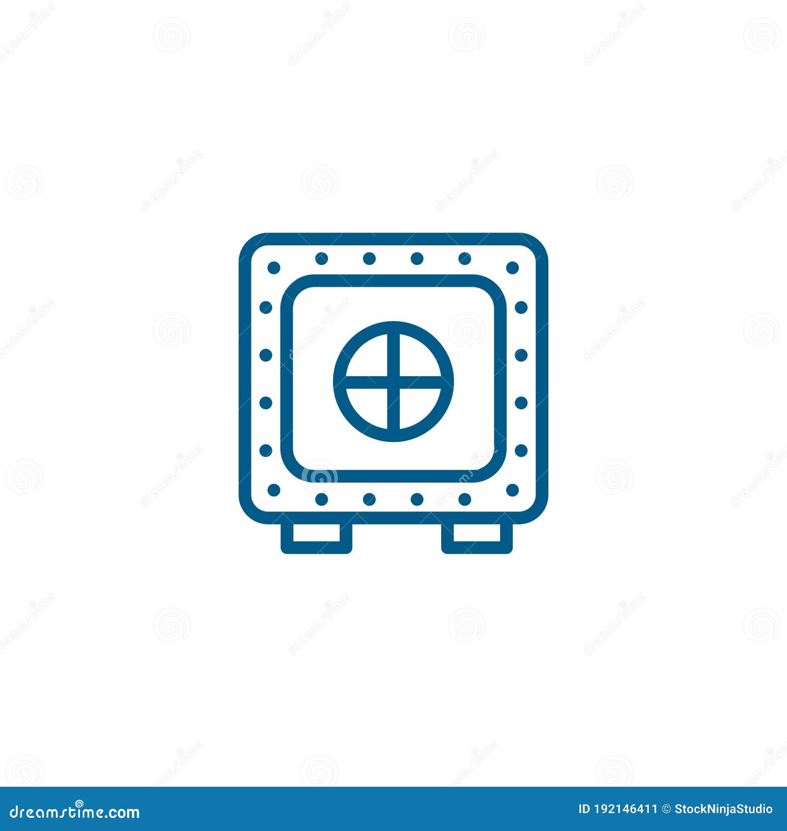 Vault Line Blue Icon on White Background. Blue Flat Style Vector ...