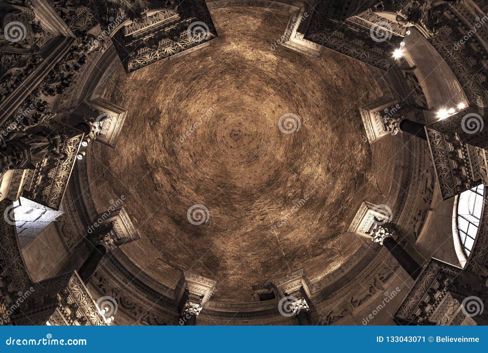 The Vault of the Old Temple. Stock Image - Image of interior, heaven ...
