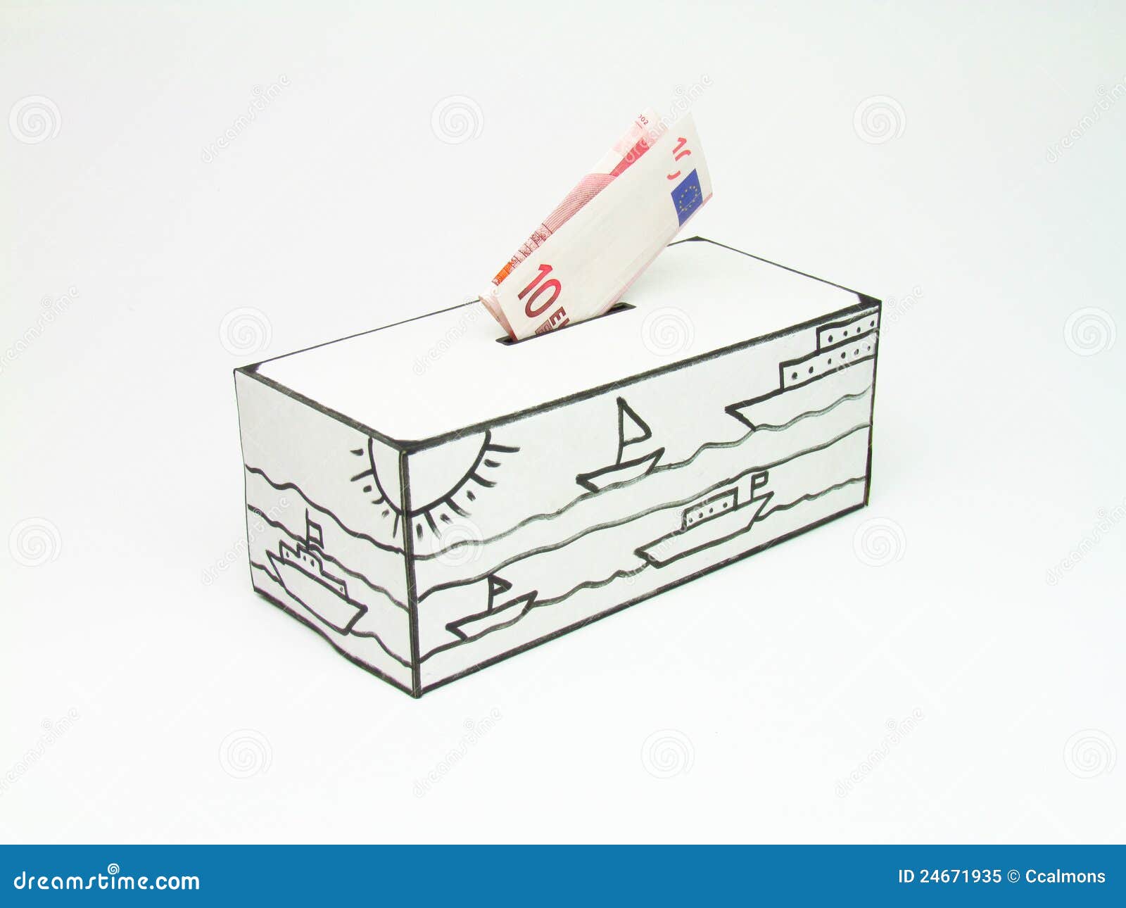 Vault Paper with a Ten Euros Deposited Stock Image - Image of euro ...