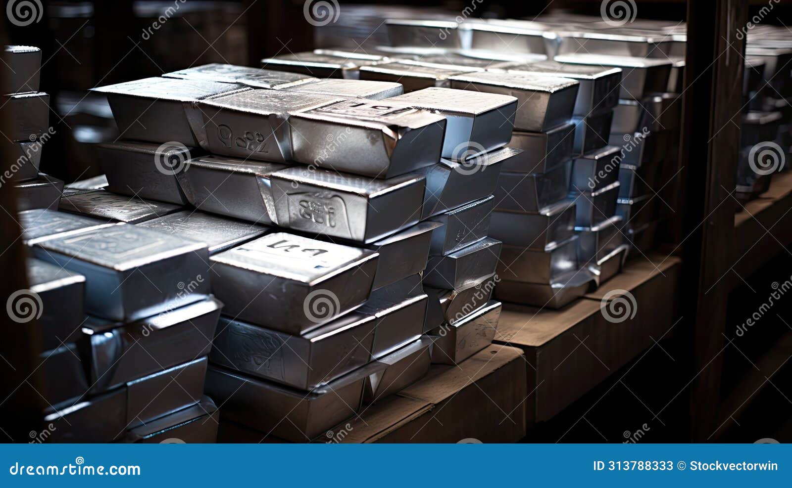 Vault silver bars stock illustration. Illustration of sell - 313788333