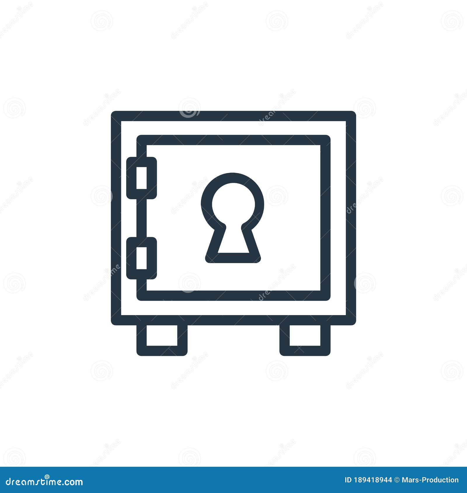 Vault Vector Icon Isolated on White Background. Outline, Thin Line ...