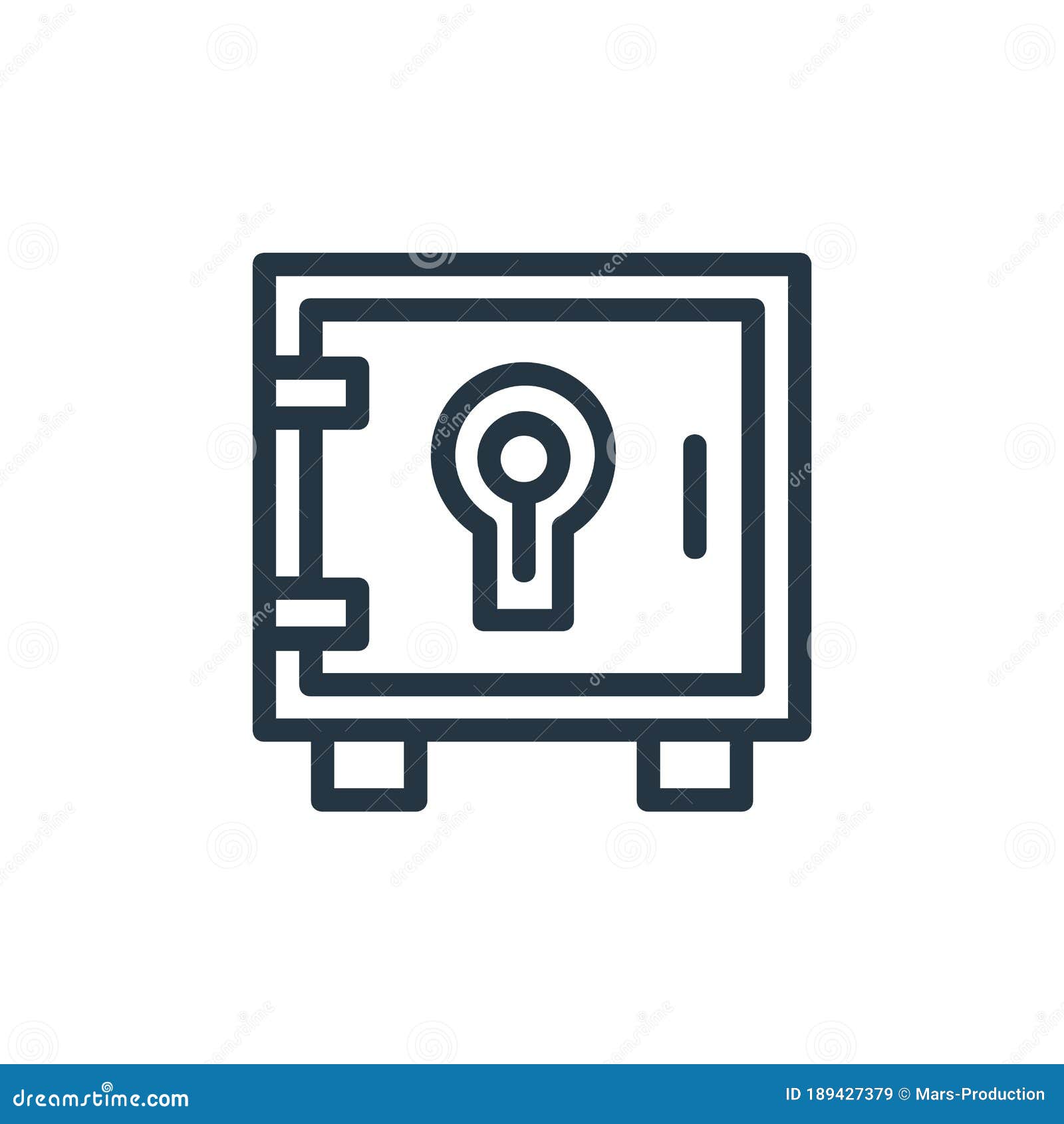 Vault Vector Icon Isolated on White Background. Outline, Thin Line ...