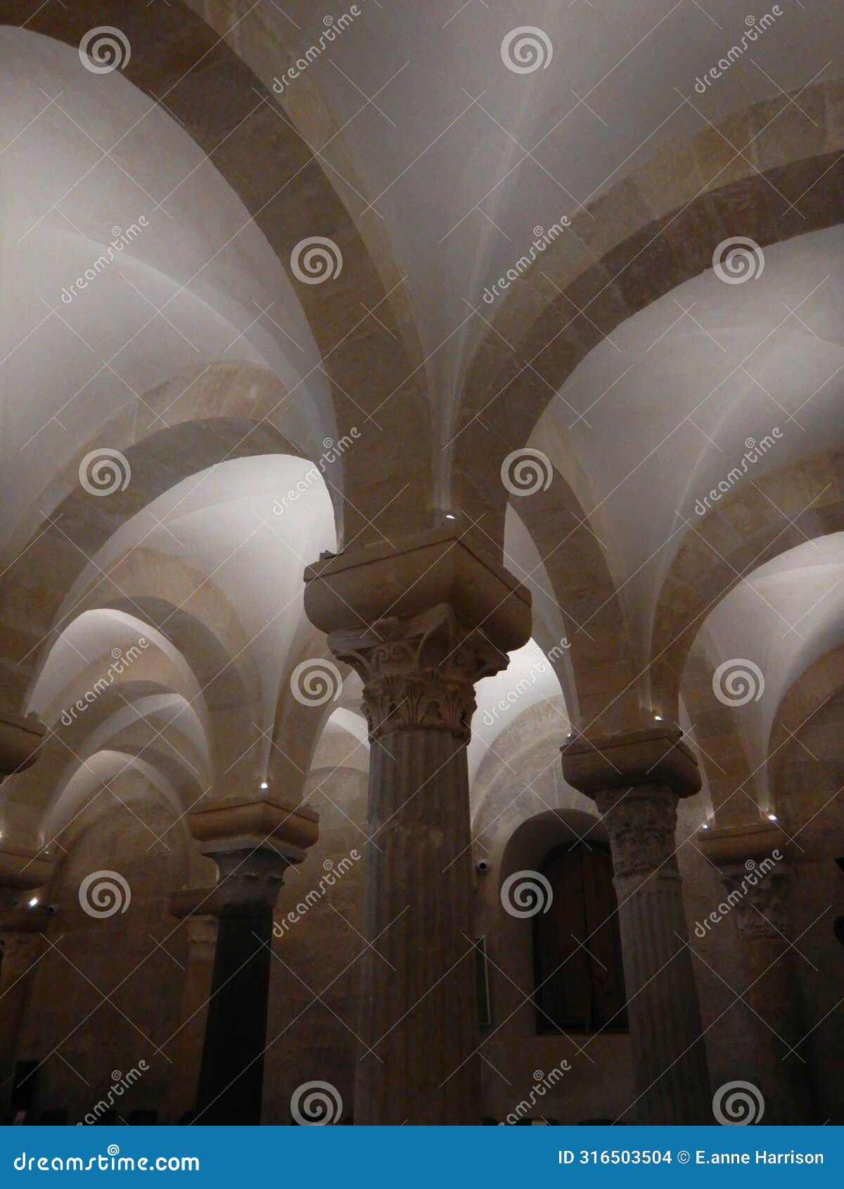 The Vaulted Ceiling of an Ancient Crypt Stock Photo - Image of church ...