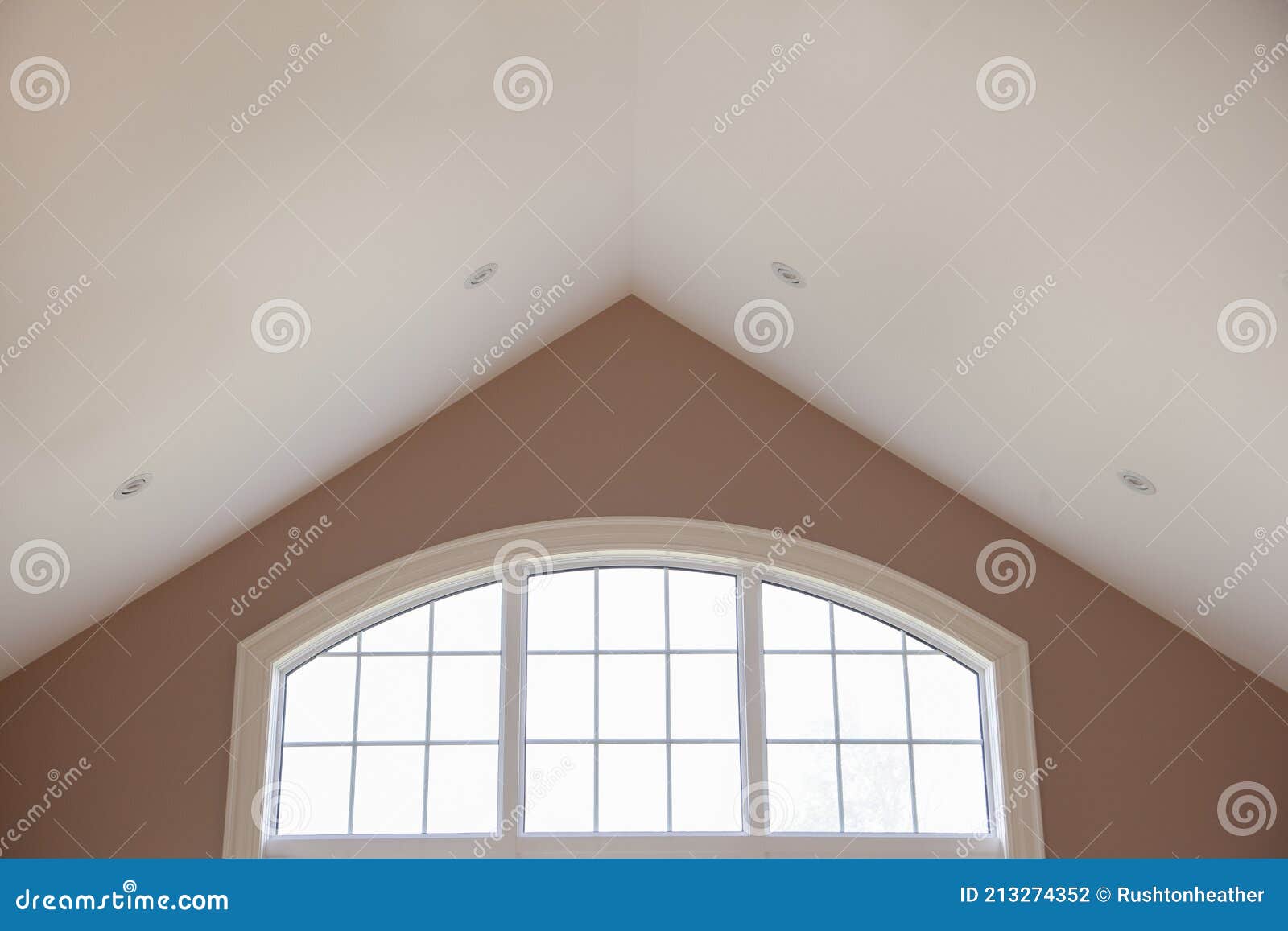 A Vaulted Ceiling and Beautiful Window Stock Photo - Image of beige ...