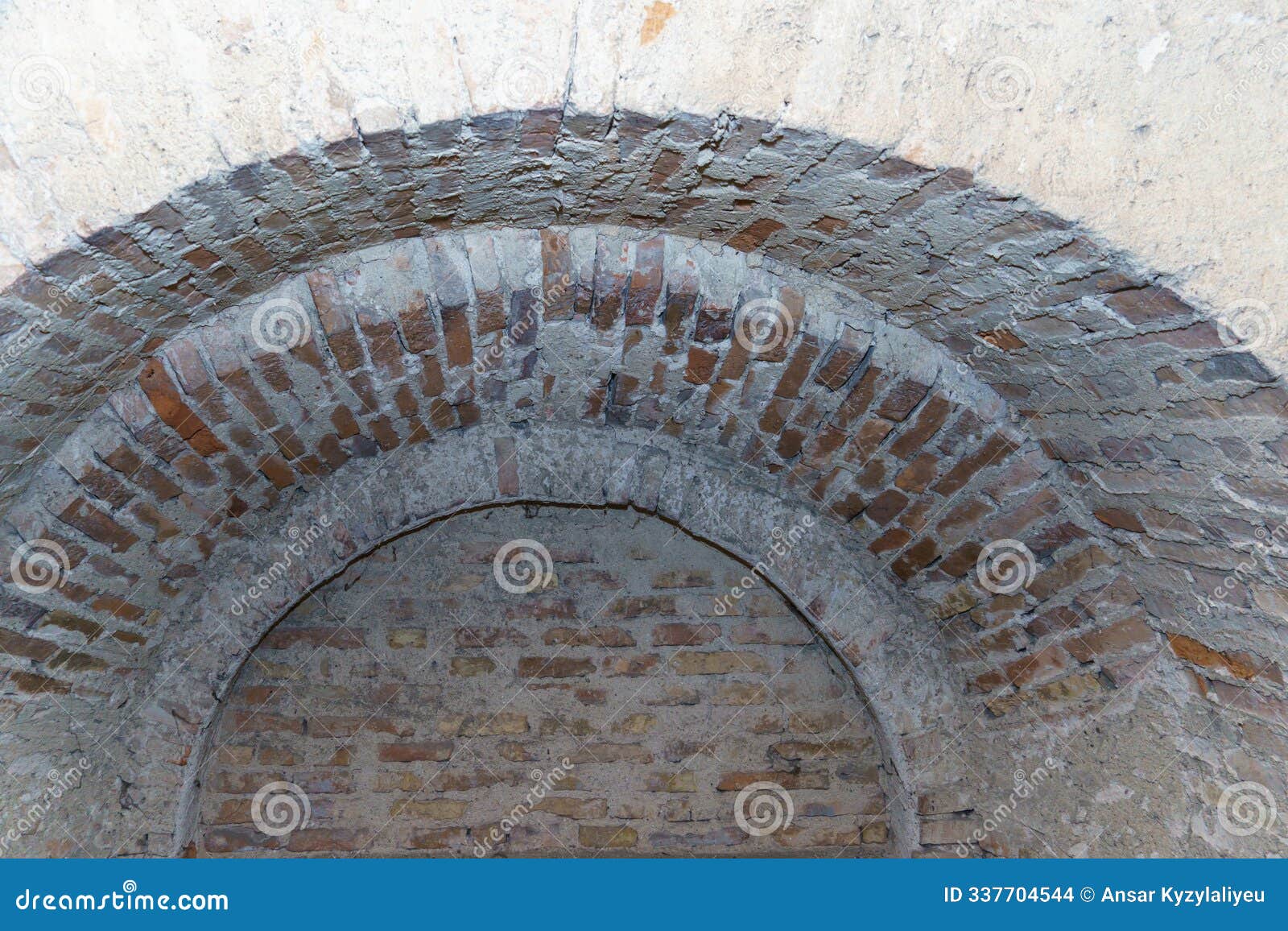 The Vaulted Ceilings in the Old Red Brick Building. an Old Dusty ...