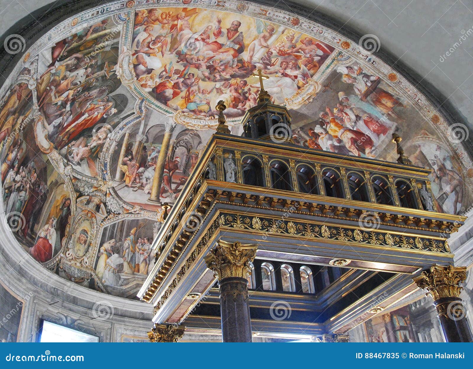 Vaulted Fresco in Rome stock image. Image of history - 88467835