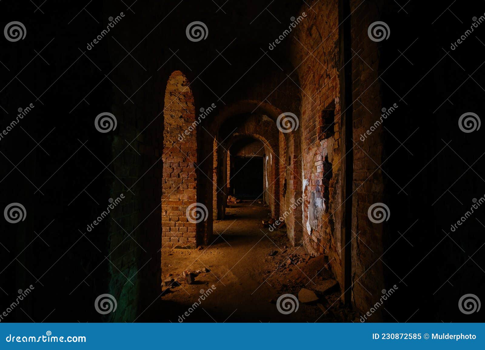 Vaulted Red Brick Dungeon Under Old Castle Stock Image - Image of ...
