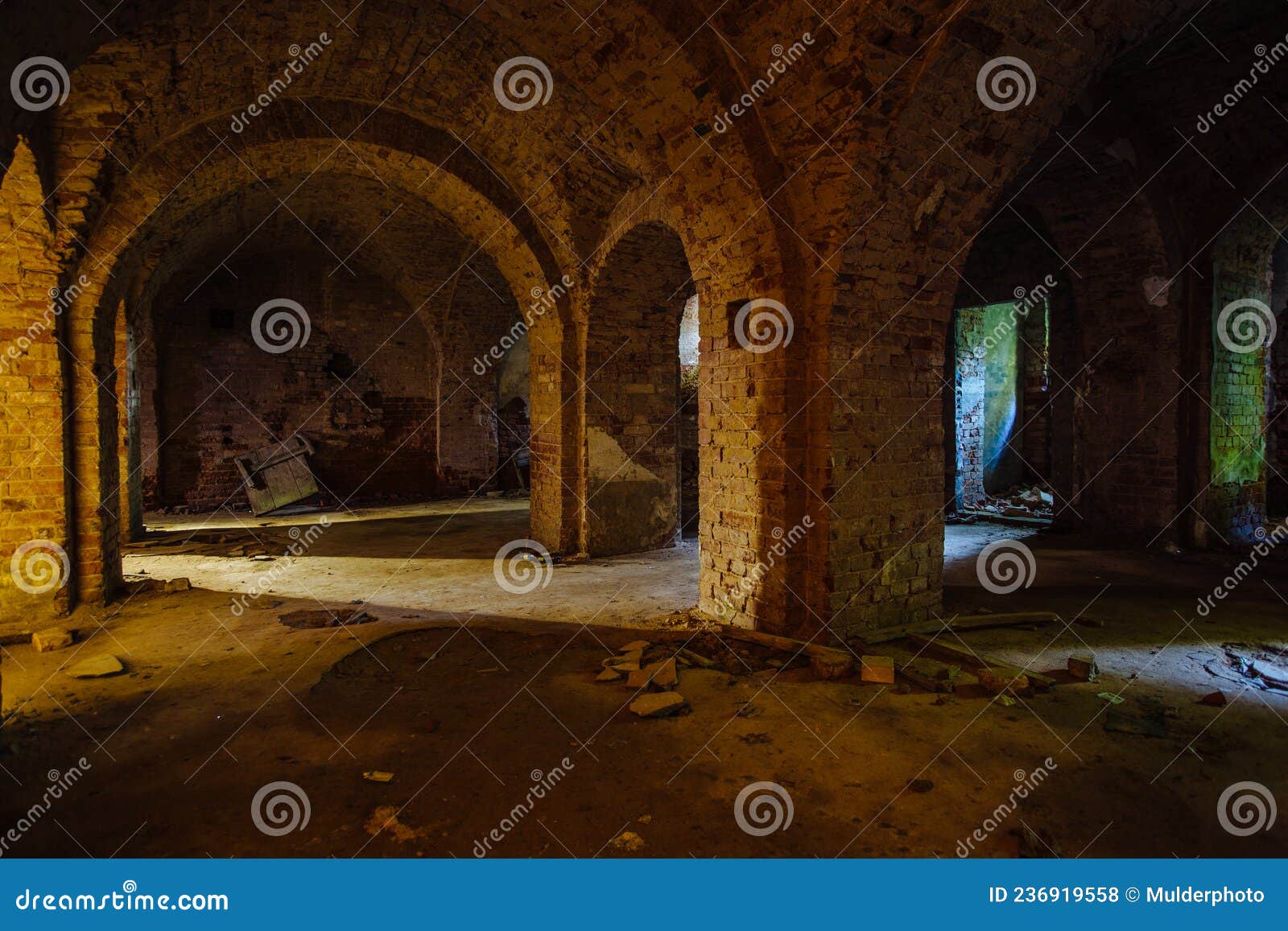 Vaulted Red Brick Dungeon Under Old Mansion Stock Photo - Image of dark ...