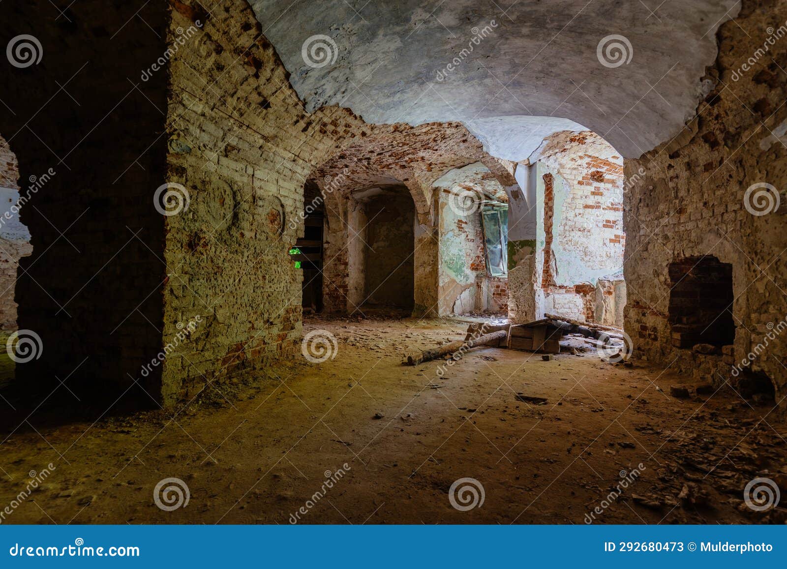 Vaulted Red Brick Dungeon Under Old Mansion Stock Image - Image of ...