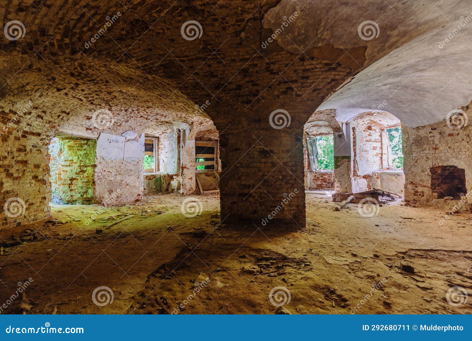 Vaulted Red Brick Dungeon Under Old Mansion Stock Image - Image of ...