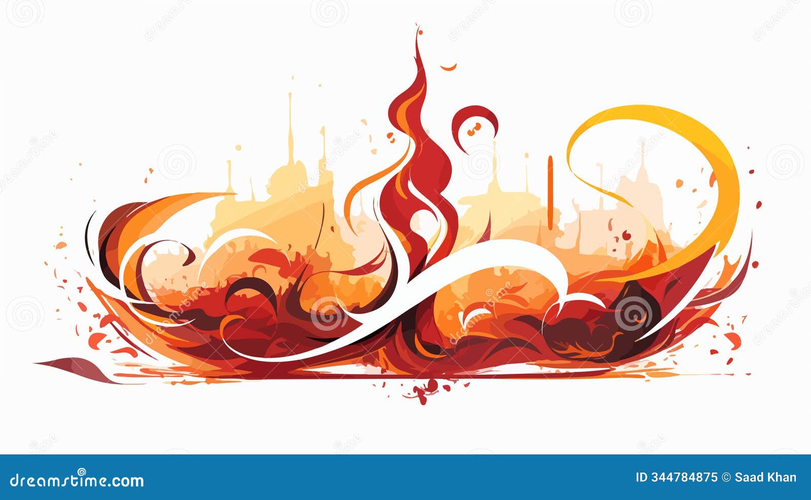 Vav Letter Arabic Calligraphy Vector Stock Vector - Illustration of ...