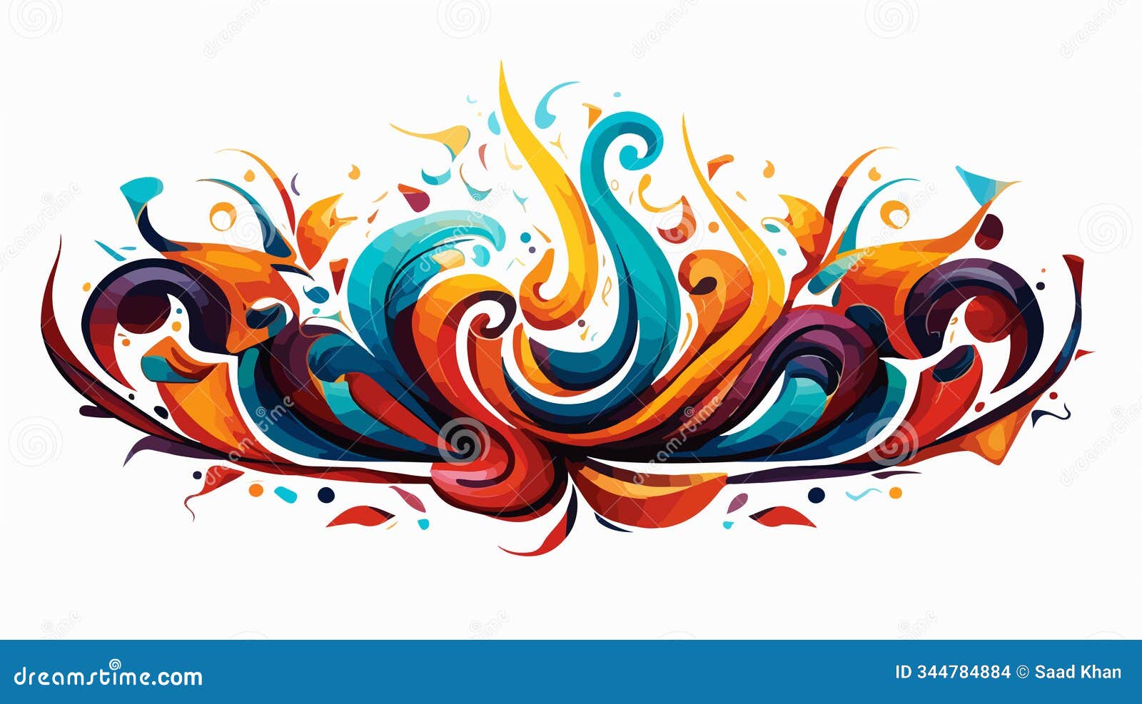 Vav Letter Arabic Calligraphy Vector | CartoonDealer.com #344784869