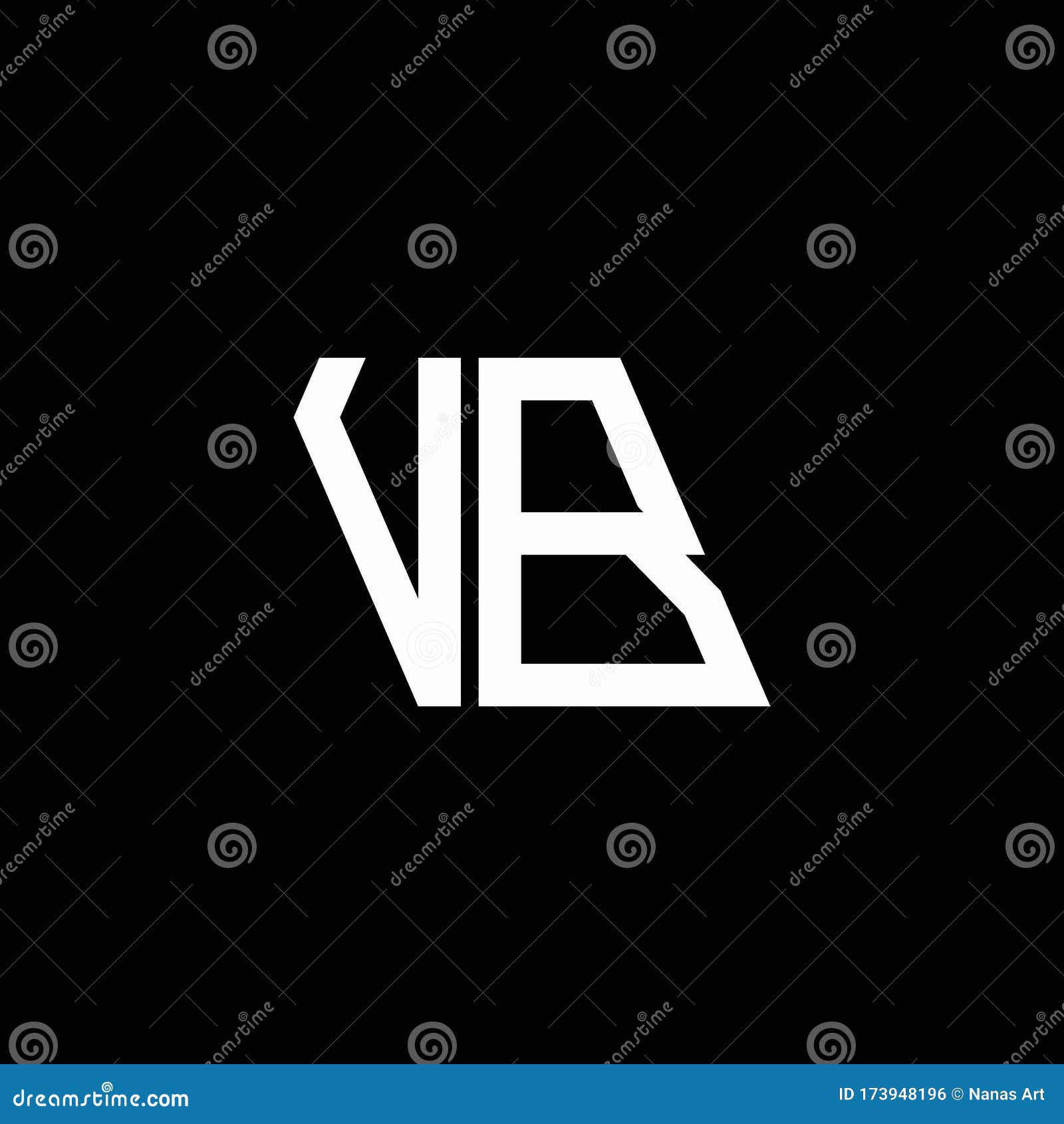 VB Logo Abstract Monogram Isolated on Black Background Stock Vector ...