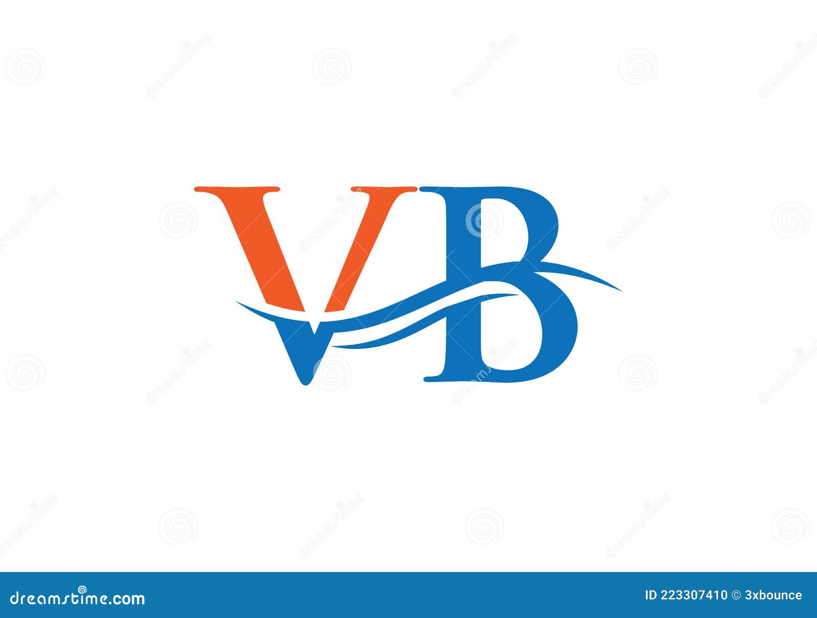 VB Logo Design. Initial VB Letter Logo Vector. Swoosh Letter VB Logo ...