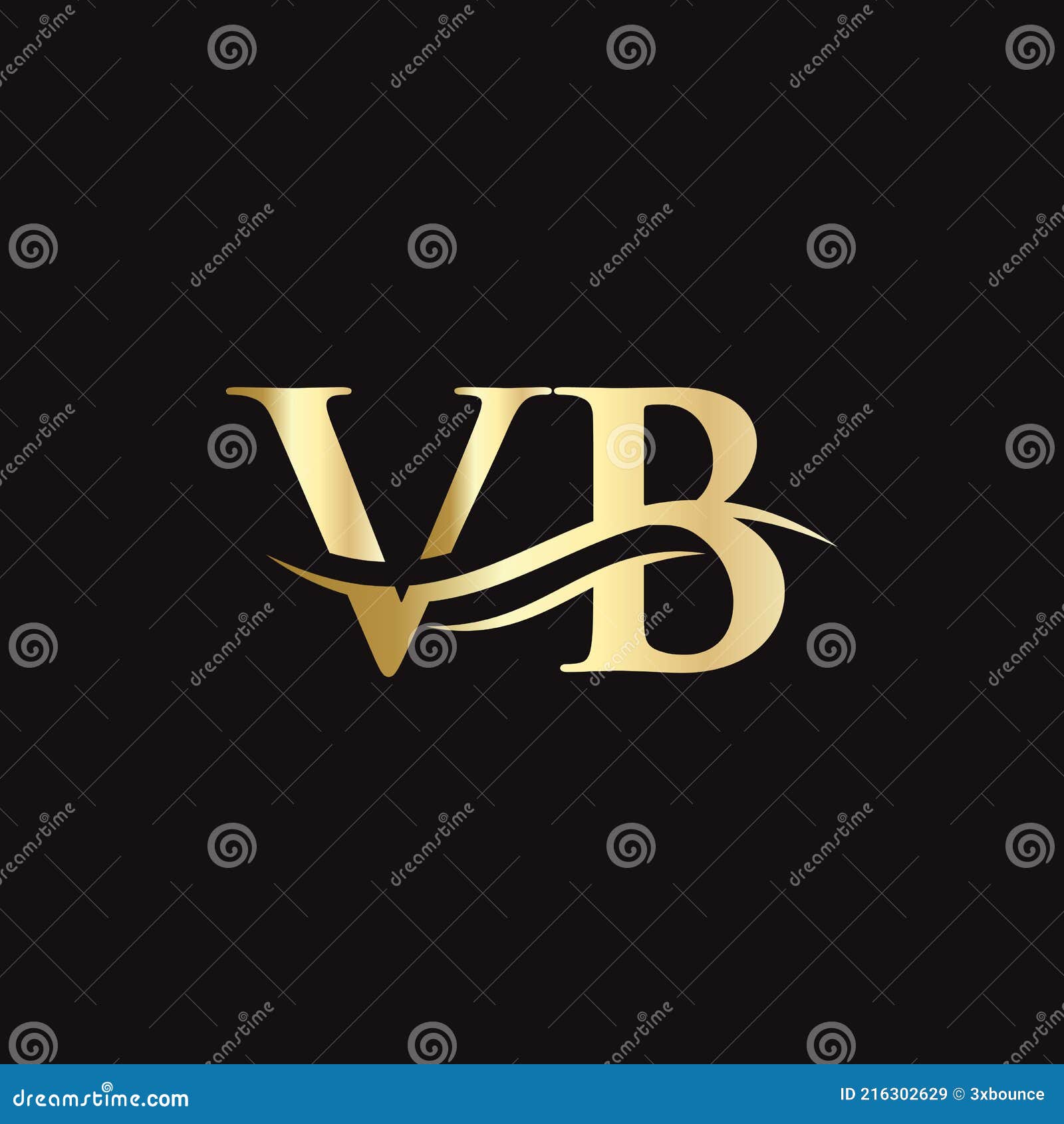 VB Logo Design. Premium Letter VB Logo Design with Water Wave Concept ...