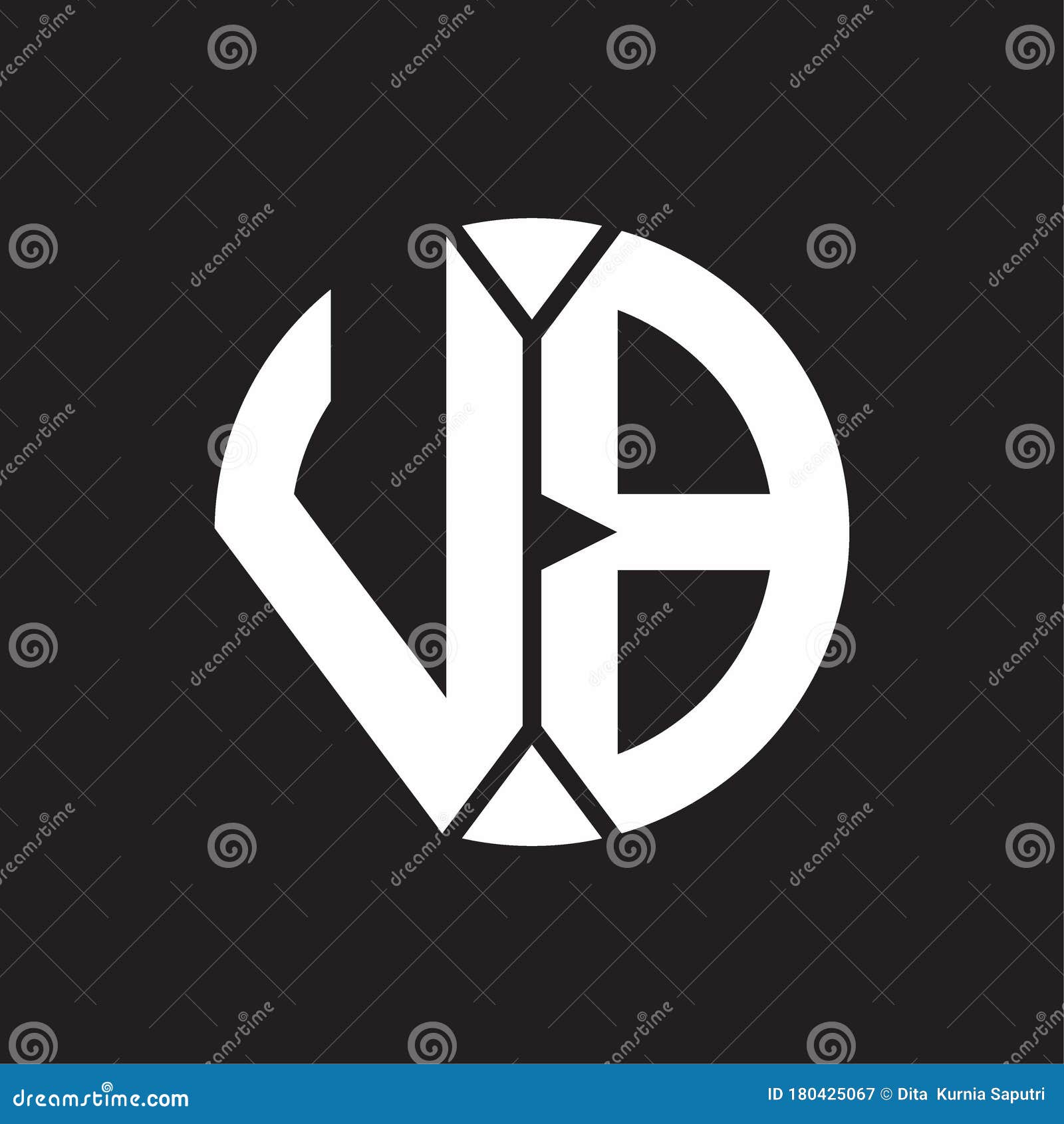 VB Logo Monogram with Piece Circle Ribbon Style Stock Illustration ...