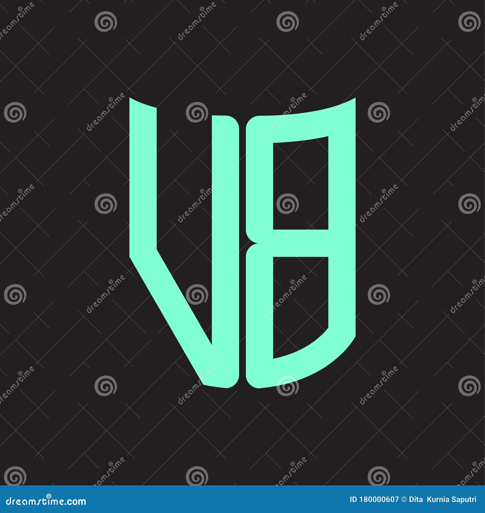 VB Logo Monogram with Ribbon Style Design Template Stock Illustration ...