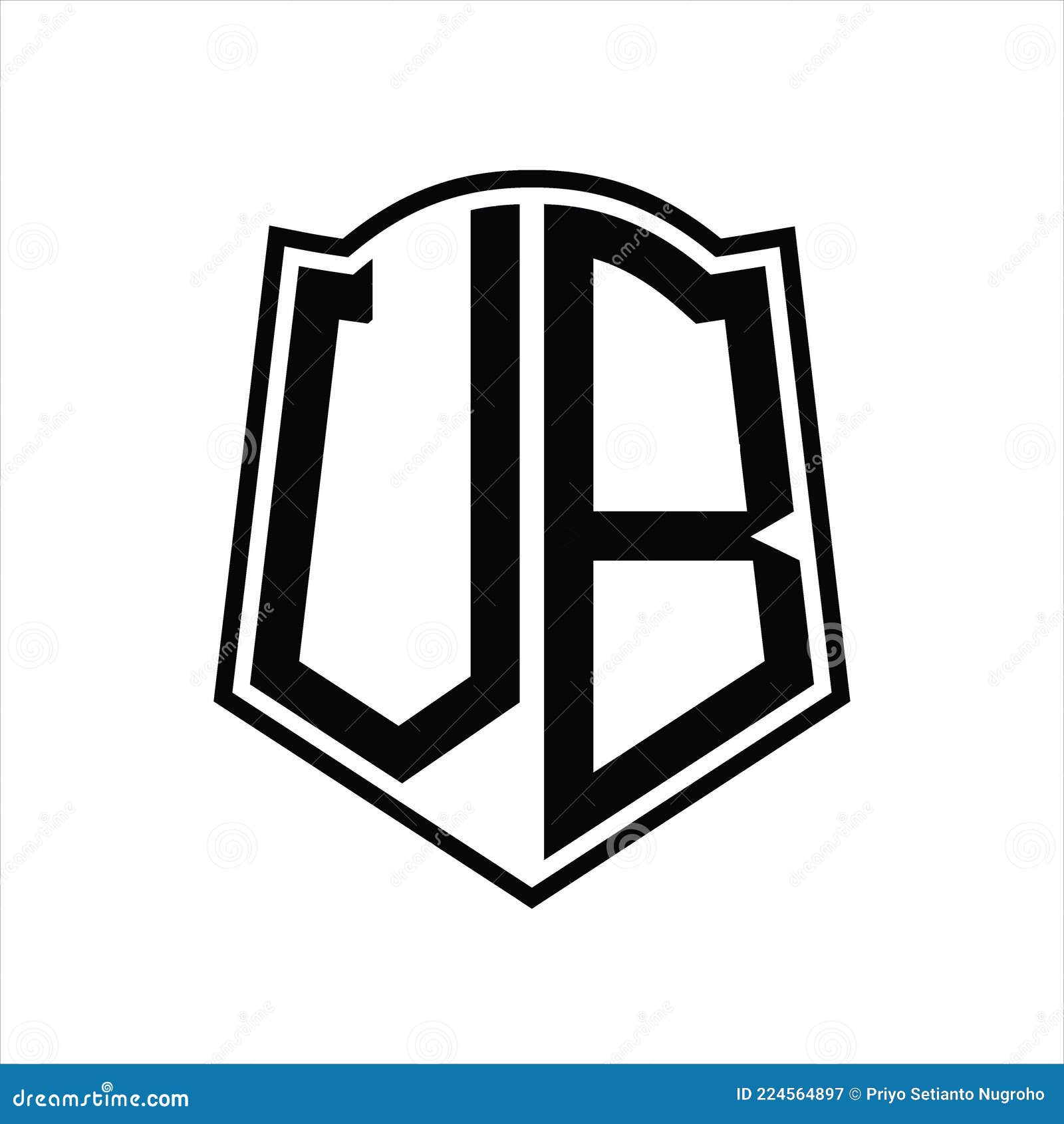 VB Logo Monogram with Shield Shape Outline Design Template Stock Vector ...