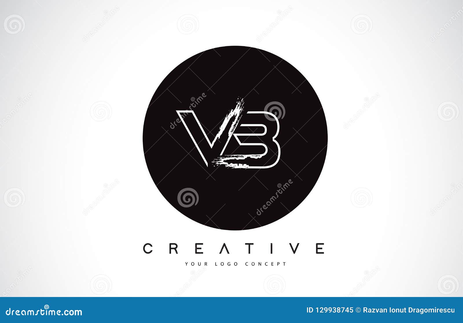 VB Modern Leter Logo Design with Black and White Monogram. Creative ...
