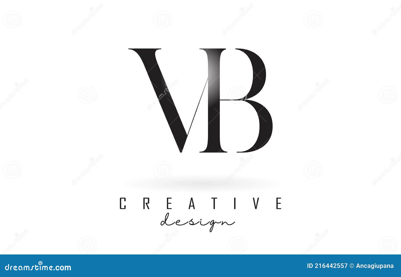 Vb V B B Letter Design徽标logotype概念，带衬线字体，优雅风格矢量图插图 向量例证 - 插画 包括有 模板, 时髦: 216442557