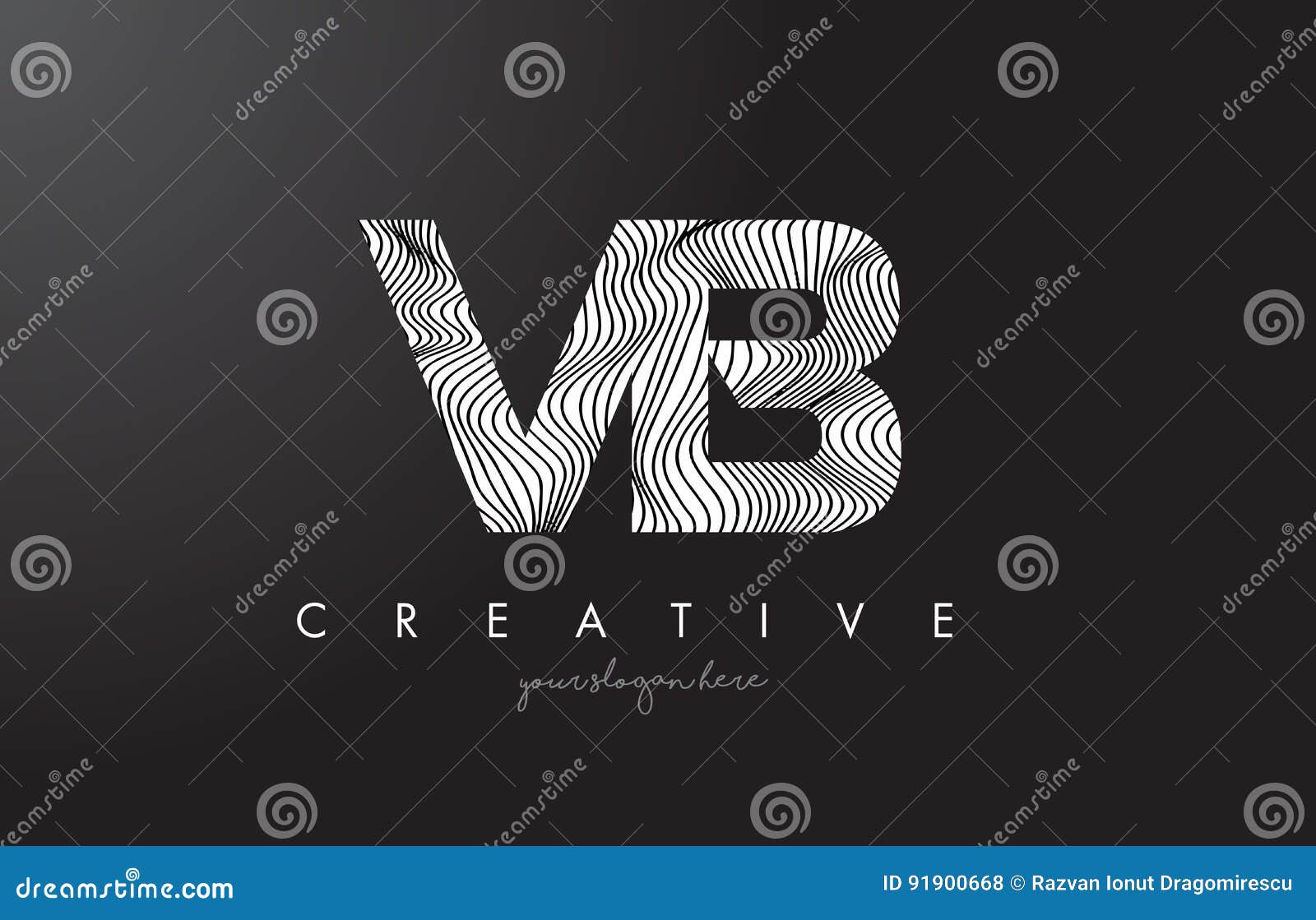 VB V B Letter Logo with Zebra Lines Texture Design Vector. Stock Vector ...