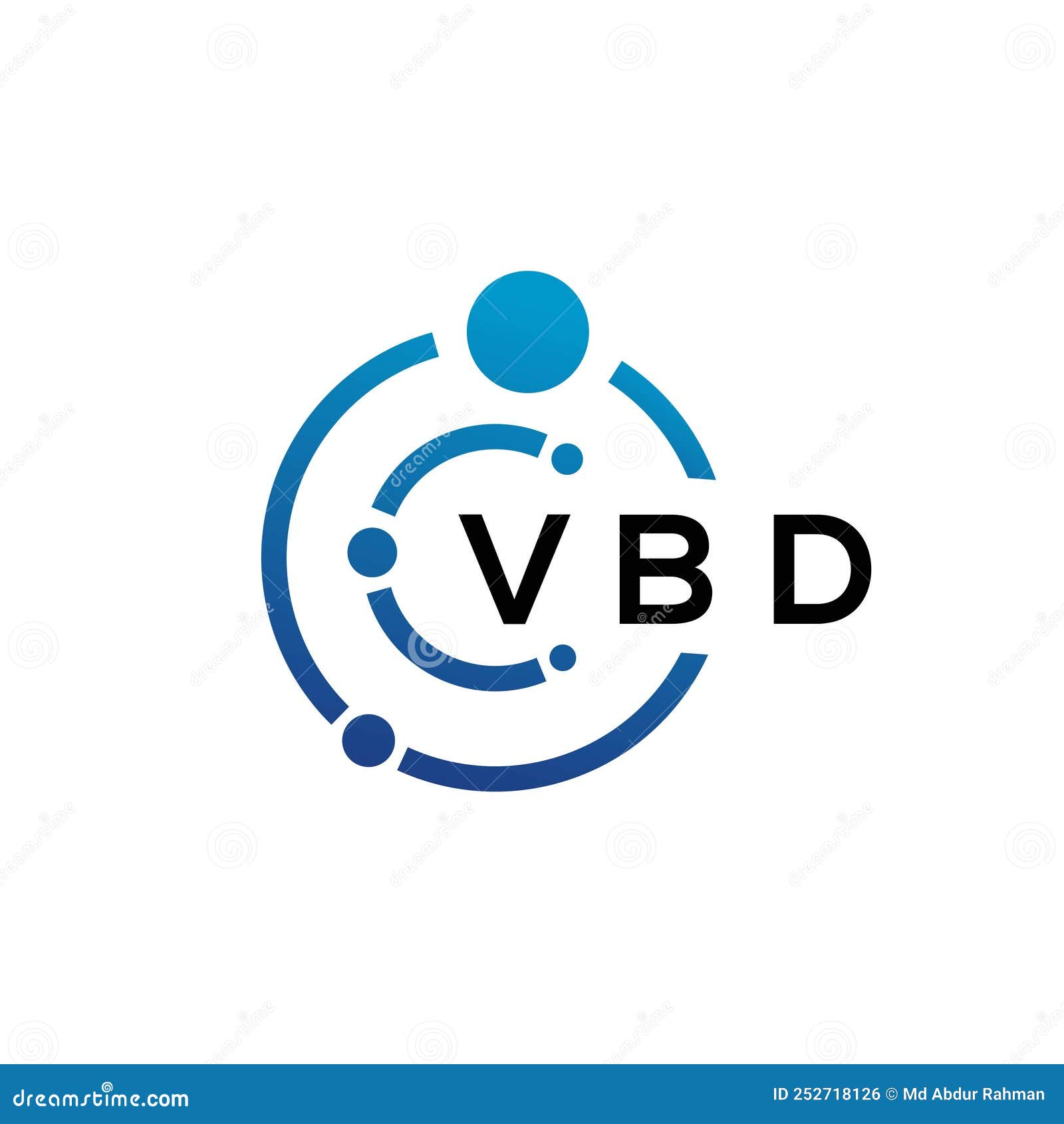 VBD Letter Technology Logo Design on White Background. VBD Creative ...