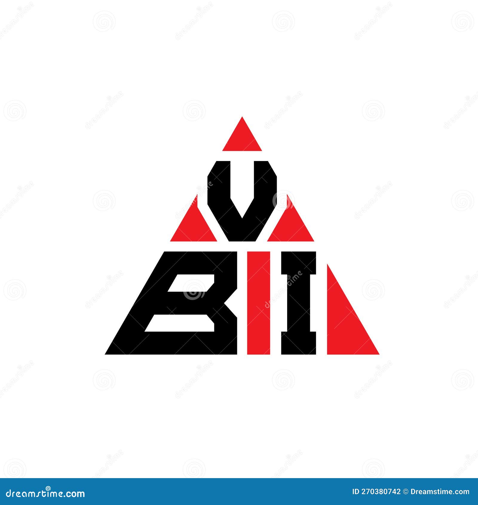 VBI Triangle Letter Logo Design with Triangle Shape. VBI Triangle Logo ...