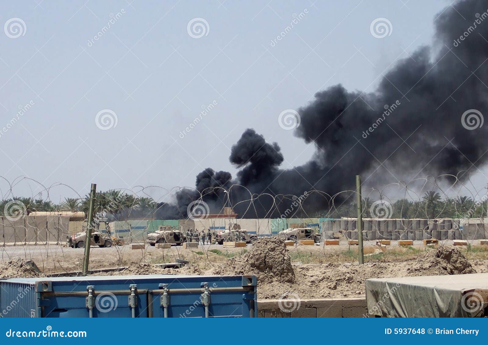 VBIED at the Gate stock photo. Image of military, destroyed - 5937648