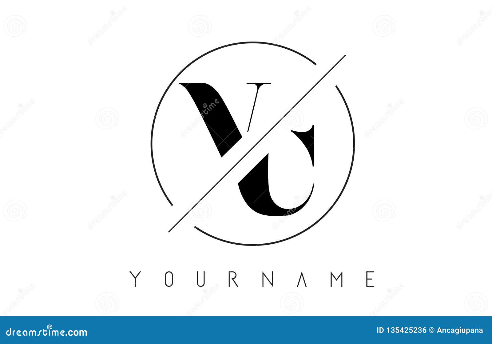VC Letter Logo with Cutted and Intersected Design Stock Vector ...