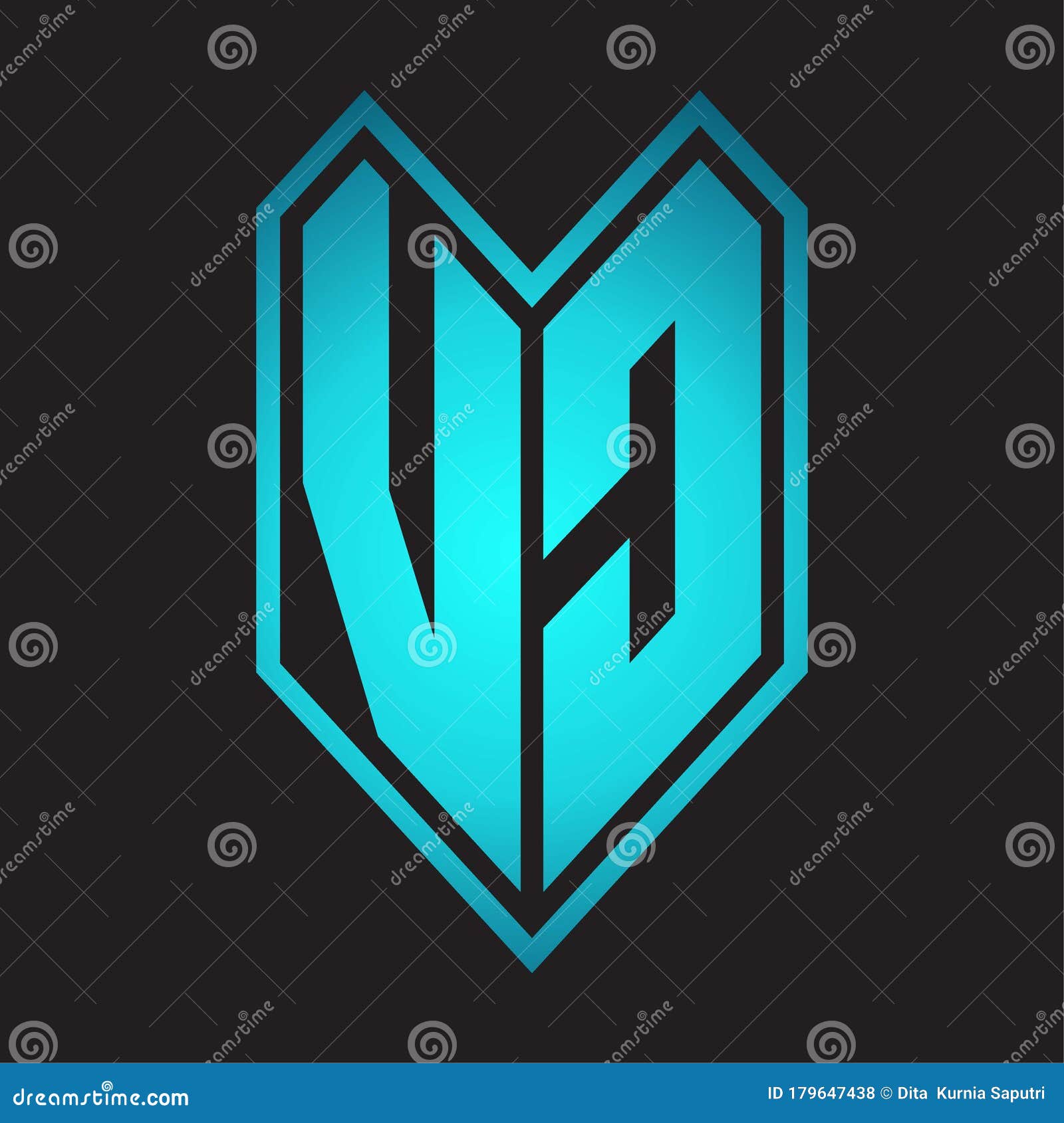VC Logo Monogram with Emblem Line Style Isolated on Blue Gradient ...