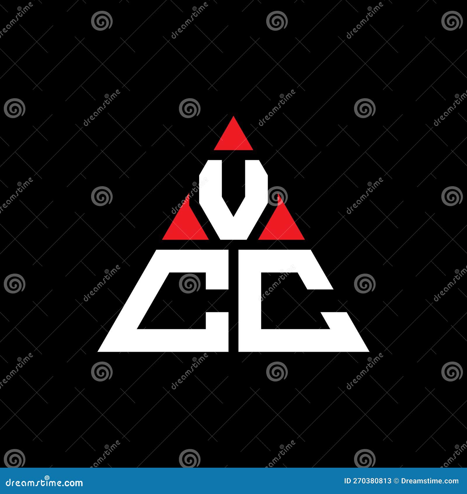 VCC Triangle Letter Logo Design with Triangle Shape. VCC Triangle Logo ...
