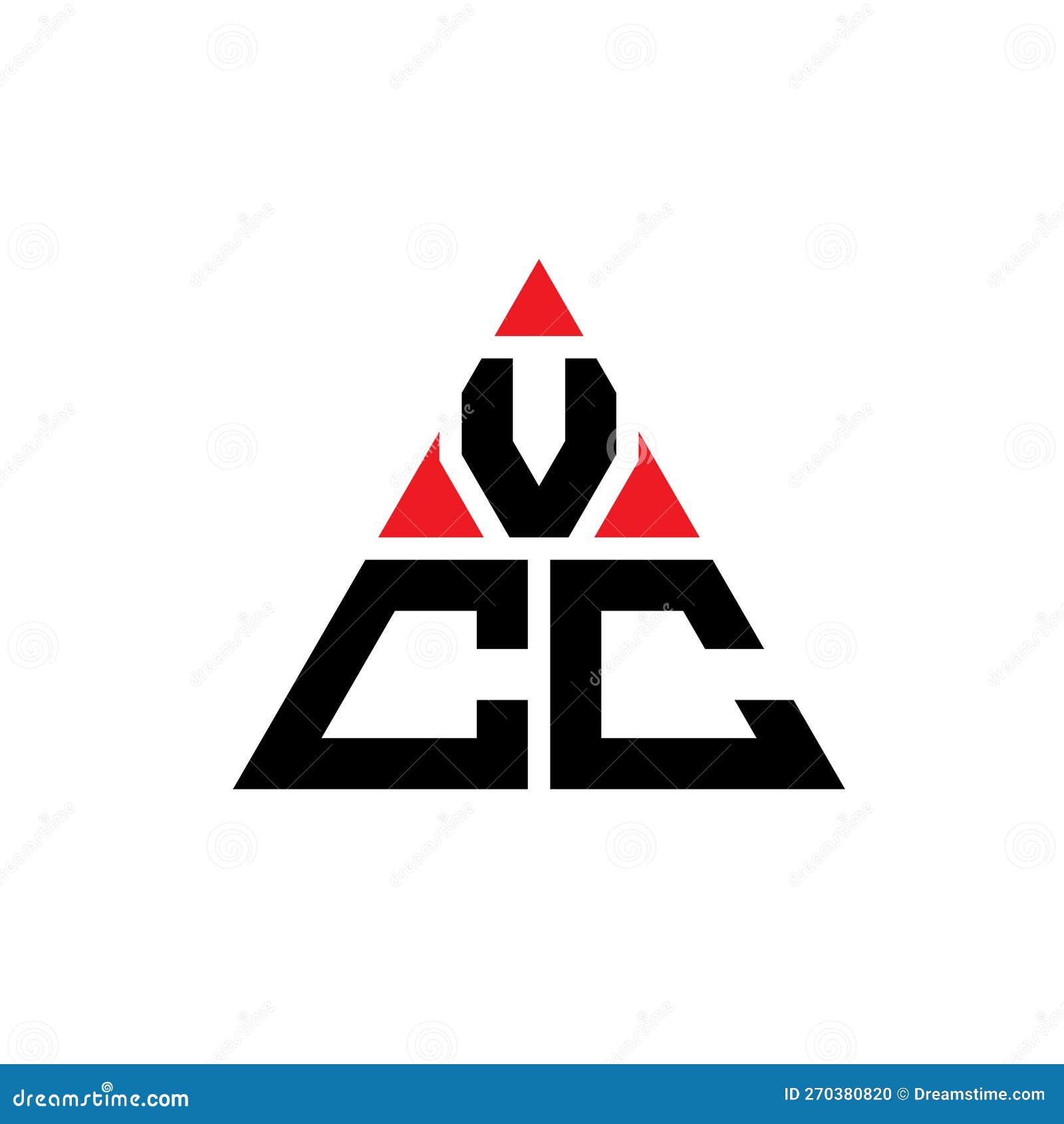VCC Triangle Letter Logo Design with Triangle Shape. VCC Triangle Logo ...