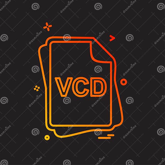 VCD File Type Icon Design Vector Stock Vector - Illustration of button ...