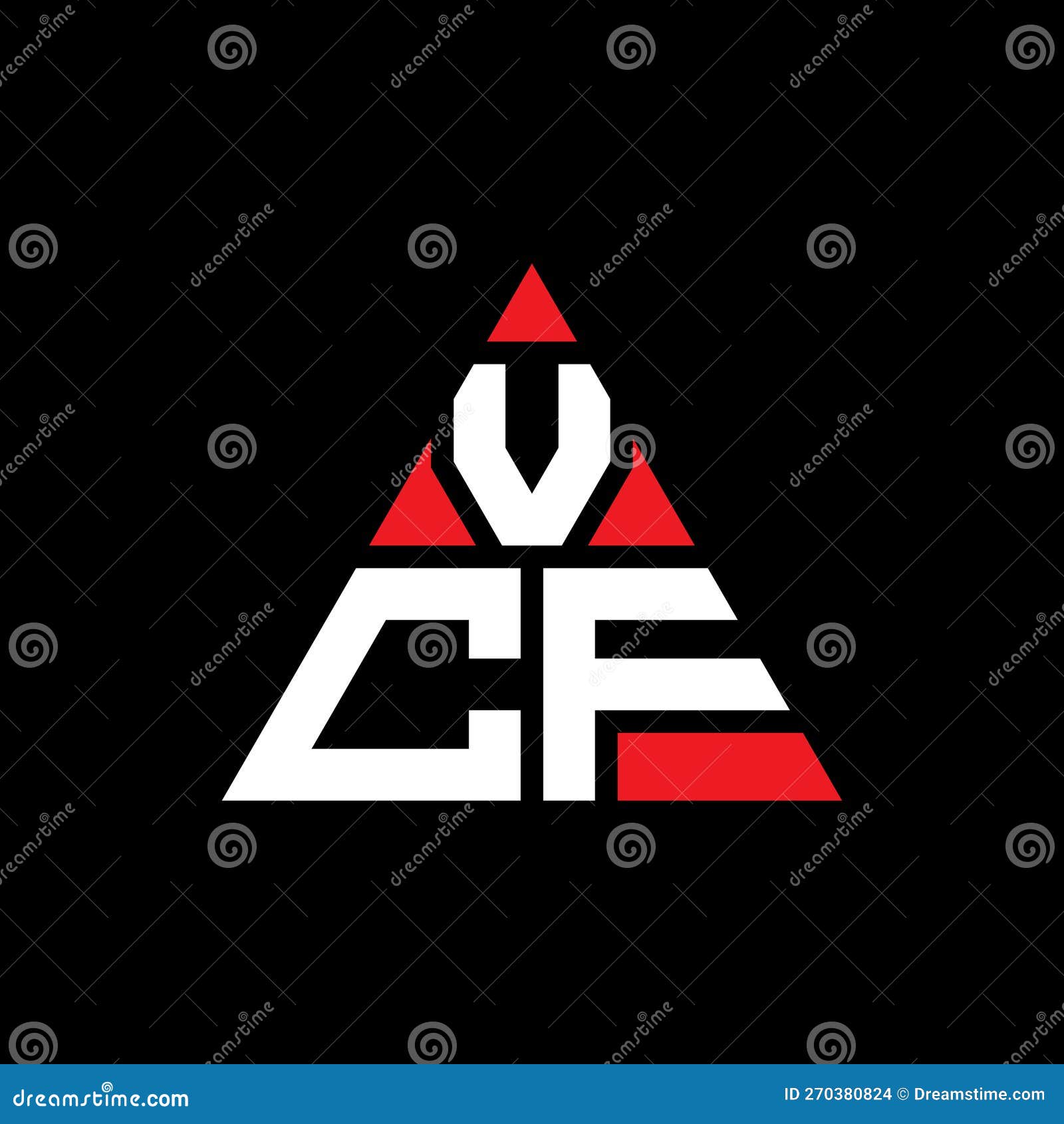 VCF Triangle Letter Logo Design with Triangle Shape. VCF Triangle Logo ...