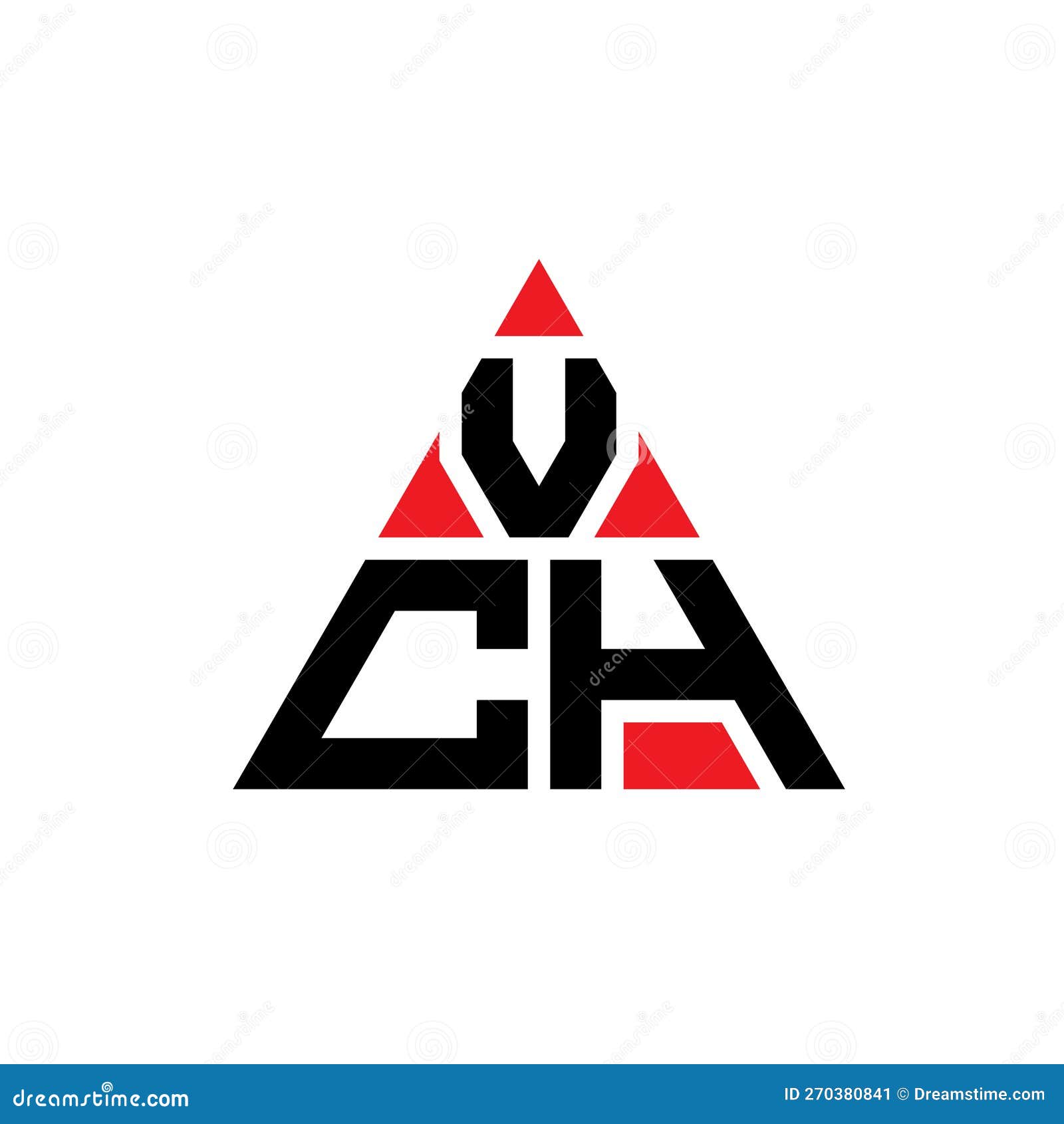 VCH Triangle Letter Logo Design with Triangle Shape. VCH Triangle Logo ...