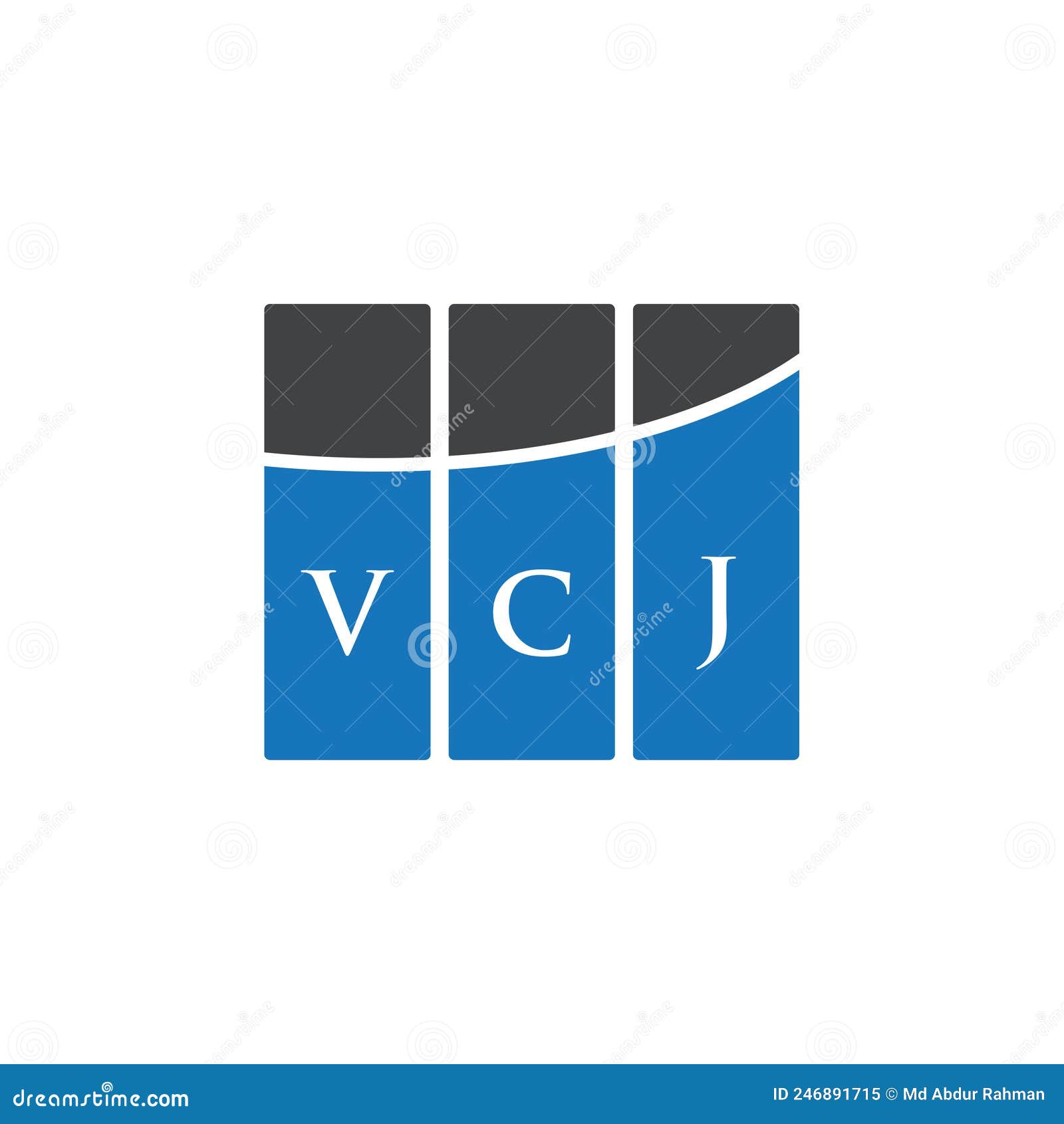 VCJ Letter Logo Design on WHITE Background. VCJ Creative Initials ...