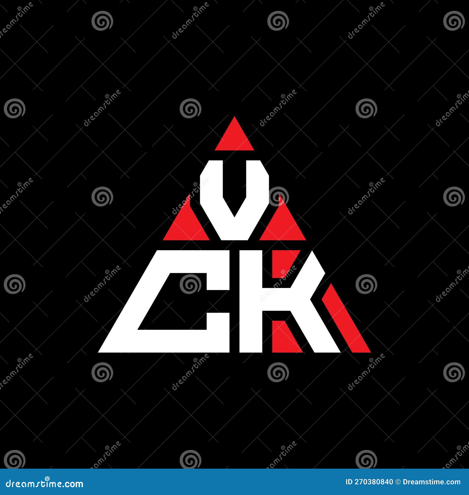 VCK Triangle Letter Logo Design with Triangle Shape. VCK Triangle Logo ...