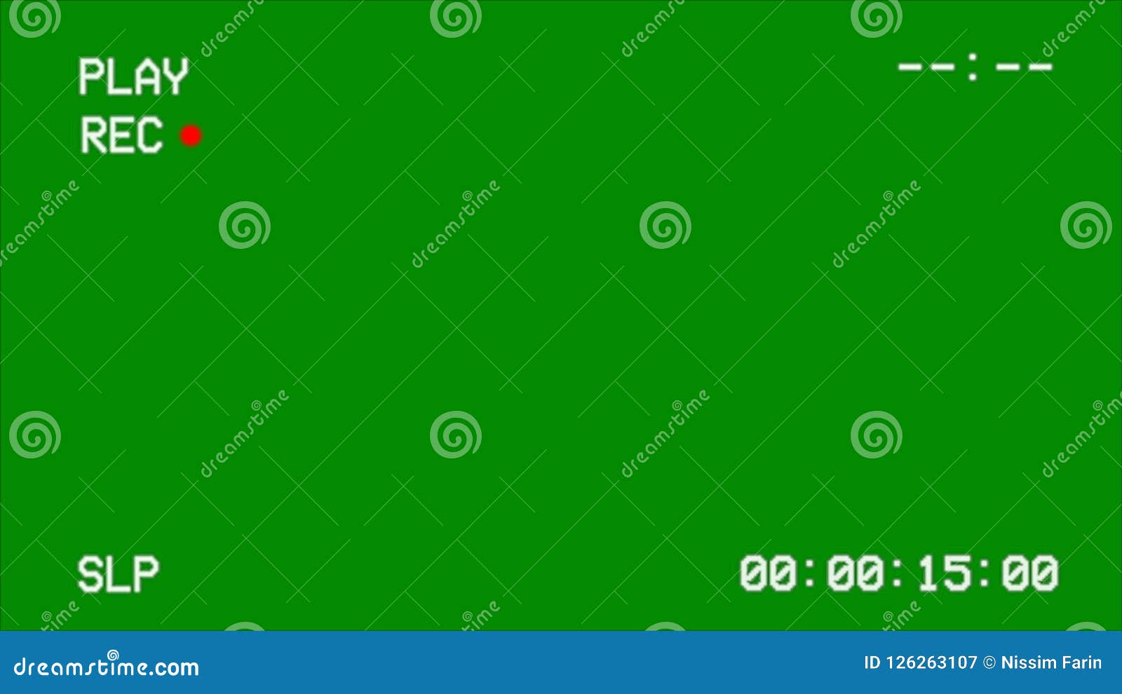 VCR VHS Recording Screen on a Green Screen Stock Video - Video of ...