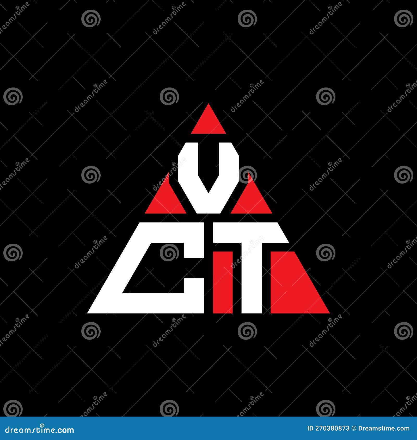 VCT Triangle Letter Logo Design with Triangle Shape. VCT Triangle Logo ...